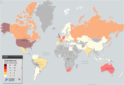 Map Serial Killers By Country Infographictv Number One