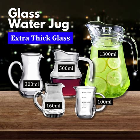 Extra Thick Glass Jug With Lid Jug Air Pitcher Water Jug Kaca Tebal Jag