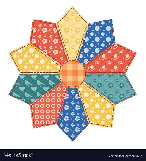 Patchwork Abstract Flower Royalty Free Vector Image