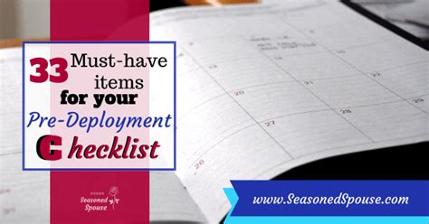 Pre Deployment Checklist To Help Military Spouses Seasoned Spouse
