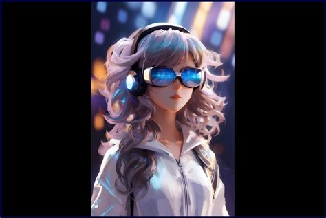 Anime Girl Wearing Virtual Reality Glass Graphic By Forhadx5 · Creative