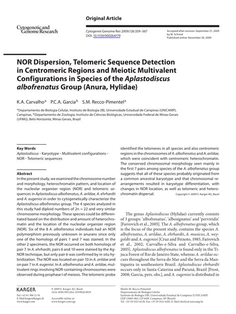 Pdf Nor Dispersion Telomeric Sequence Detection In Centromeric