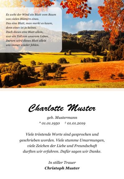 Danksagung Nach Todesfall Beliebte Motive