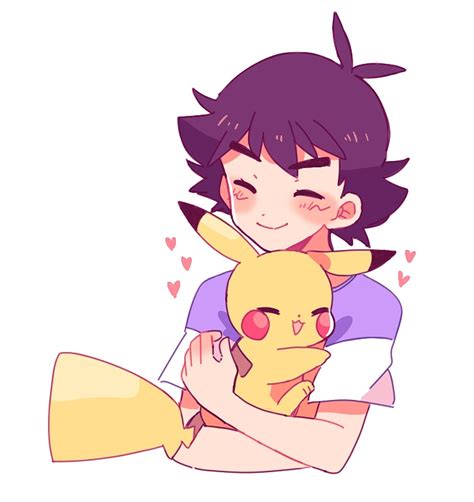 Safebooru 1boy Antenna Hair Ash Ketchum Bangs Blush Catsubun