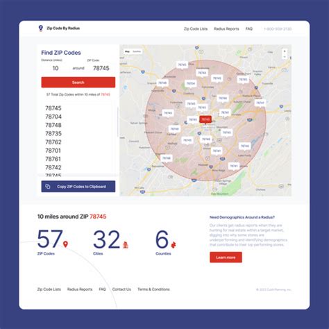 Designs 1 Page Web App To Show Zip Codes In A Radius Other Web Or App Design Contest