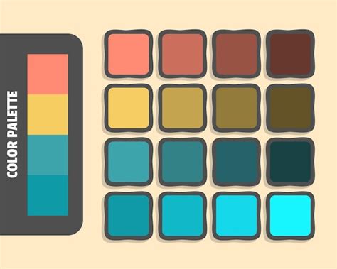 Premium Vector Salmon Sandybrown Lightseagreen Lightseagreen Color