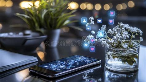 digital display of smartphone notifications highlighting connections in