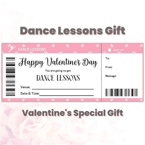 Dance Lesson Voucher Template Etsy