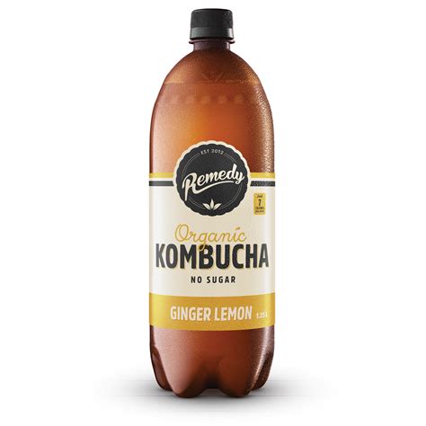 Ginger Lemon Kombucha No Sugar Drink Remedy Kombucha Remedy Drinks