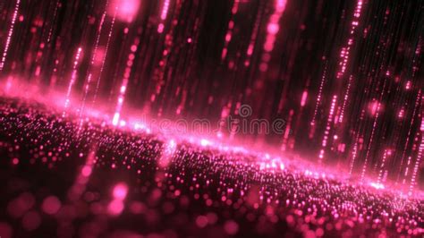 Pink Matrix Background Abstract Digital Binary Code Data Flowing Stream Cyberspace Stock