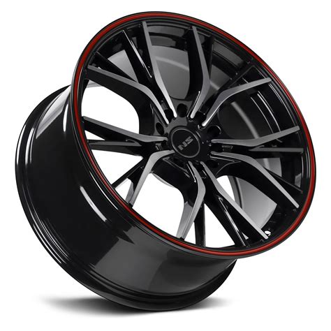 Ns Series® Ns1806 Wheels Gloss Black With Machined Face And Red