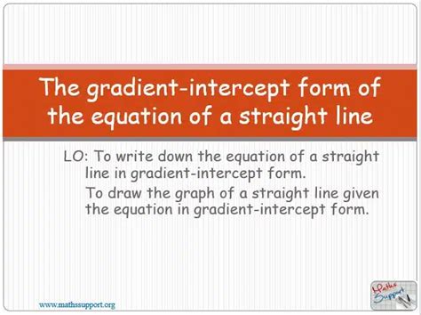 Maths Ibai 211b Gradient Intercept Form