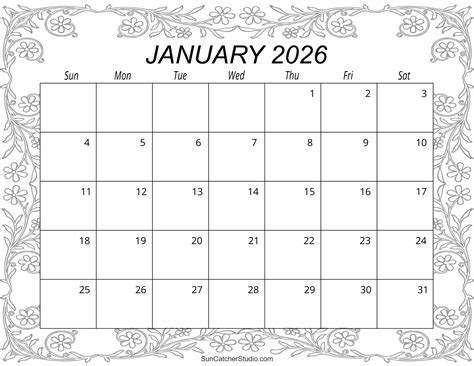 Monthly 2026 Calendar Printable Free Printable Templates