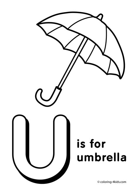 Letter U Coloring Page Character Reference Letter