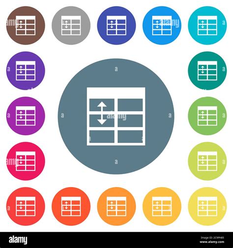 Spreadsheet Adjust Table Row Height Flat White Icons On Round Color Backgrounds 17 Background