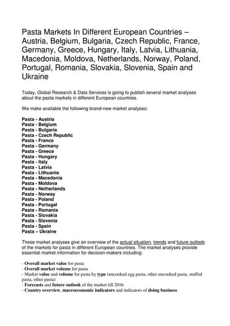 Pasta Europe Pdf