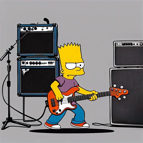 Bart Playing Electric Bass Guitar By Cyantinn On Deviantart