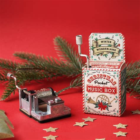 Wind Up Christmas Music Box Winter Wonderland Retro T For