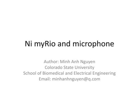 Ni Myrio And Microphone Ppt