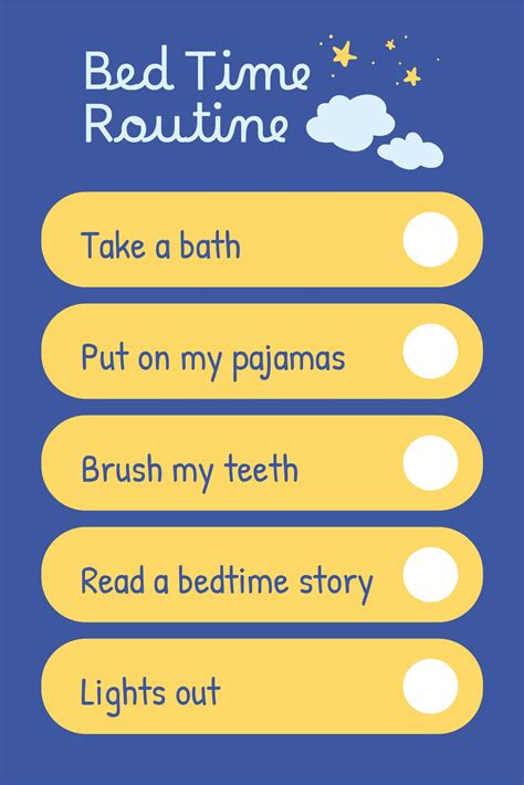 Bedtime Routine Chart Printable