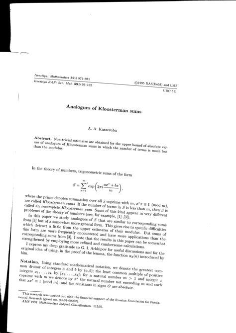 Pdf Analogues Of Kloosterman Sums