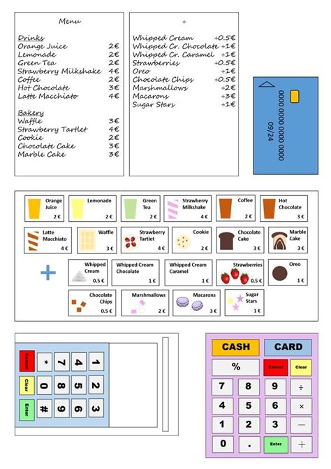 Diy Paper Coffee Shop With Cash Register Free Printables Part 15