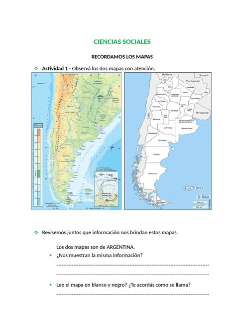 Mapas Y Regiones De Argentina Actividades Educativas Pdf Nómada Mapa
