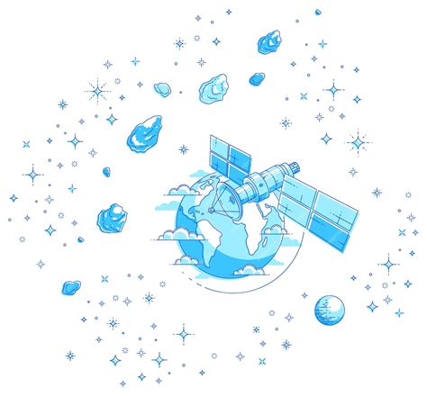 Premium Vector Satellite Orbiting Around Earth Spaceflight