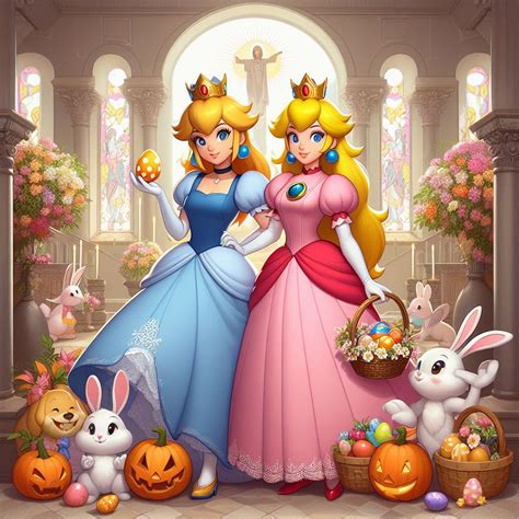 Cinderella And Peachs Easter By Spongebobnintendo20 On Deviantart