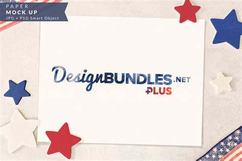 Cardstock Paper Patriotic Mock Up