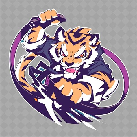 Premium Psd Png Confident And Assertive Anime Tiger Boy With Stripes