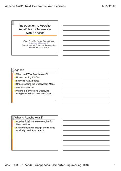 Pdf Introduction To Apache Axis2 Next Generation Web Services Asst