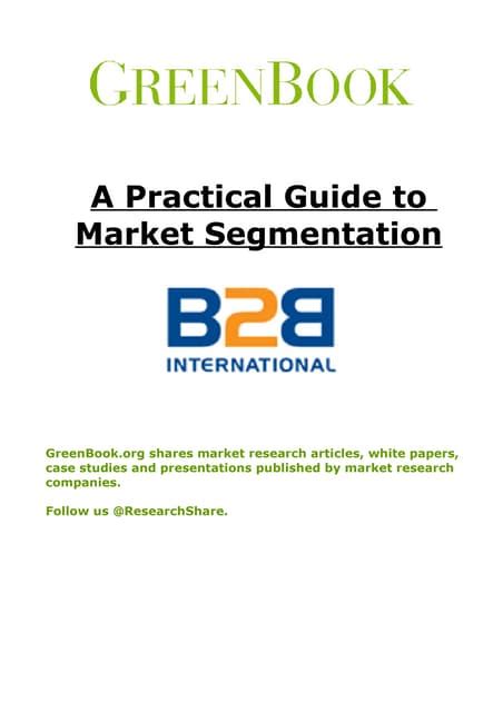 A Practical Guide To Market Segmentation Pdf