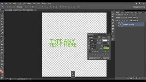 How To Use The Text Tool Font Style Characters Menu In Photoshop Text Tool Photoshop Text
