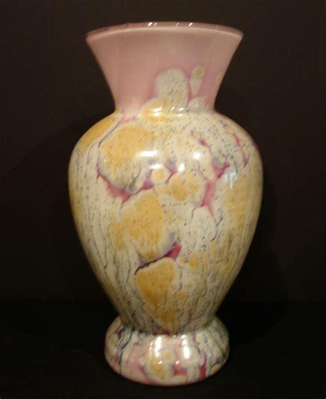 Simron Unique Multi Color Glass Vase Hand Painted In Israel Vases