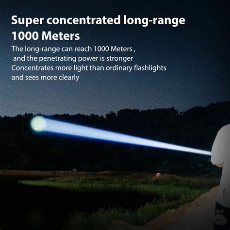 Ultra Bright Long Beam 1km Rechargeable Lithium Battery Led Tactical