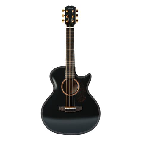 Black Acoustic Guitar 53466365 Png