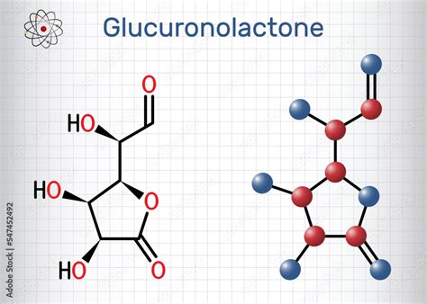 Glucuronolactone Molecule It Is Naturally Occurring Substance Used In