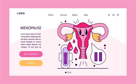 Menopause Web Or Landing Ovum Character Charting Hormonal Shifts