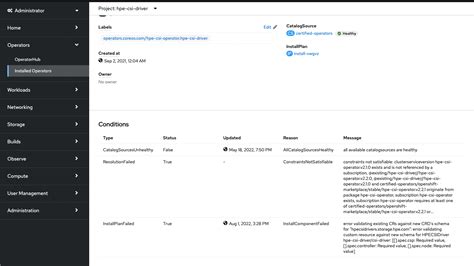 Openshift Error Validating Existing Crs Against New Crds Schema · Issue 322 · Hpe Storage
