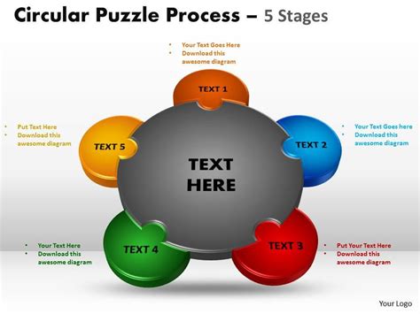 5 Stages Circular Puzzle Process Powerpoint Slides Diagrams Themes