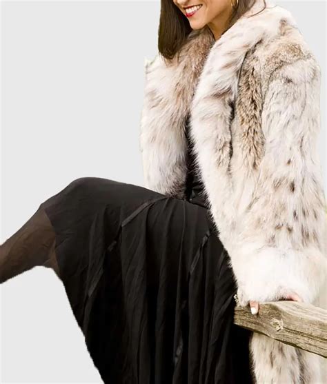 Seimi Women White Full Length Canadian Lynx Fur Coat Rfs Real Fur Store