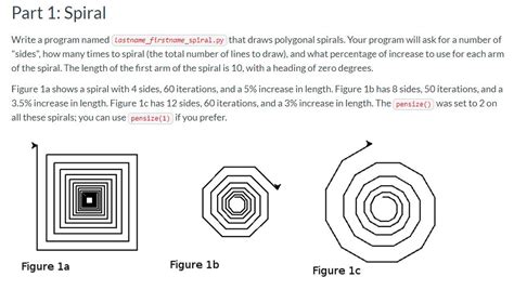 Solved Part 1 Spiral Write A Program Named Chegg Com