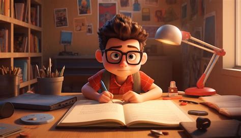 Premium Photo Back To School Cute Education Scene Pixar Style