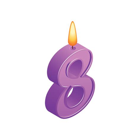 8th Anniversary Candle Composition 3632674 Vector Art At Vecteezy
