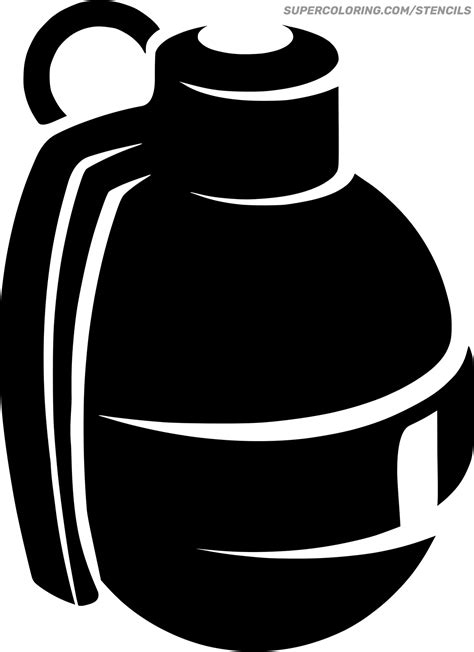 Hand Grenade Stencil Free Printable Papercraft Templates