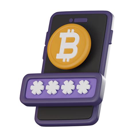 Password Protected Cryptocurrency Bitcoin Icon 3d Render 33172853 Png