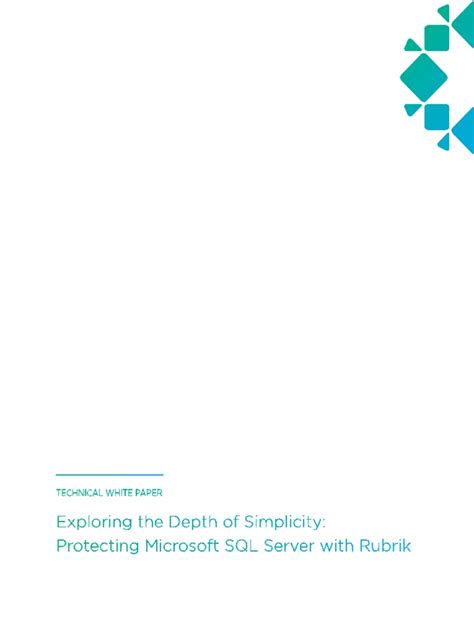 Protecting Microsoft Sqlserver With Rubrik Pdf Databases Backup
