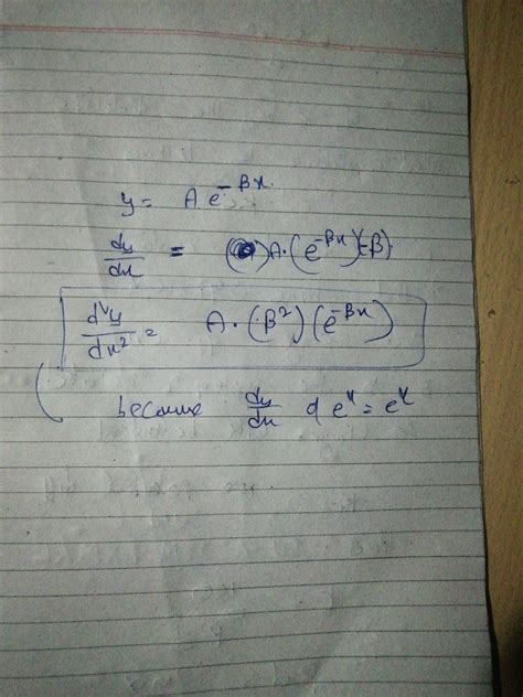 q 6 given y a e { beta x } quad frac { d { 2 } y } { d x