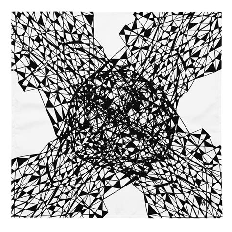 Abstract Black And White Bandana Drawing